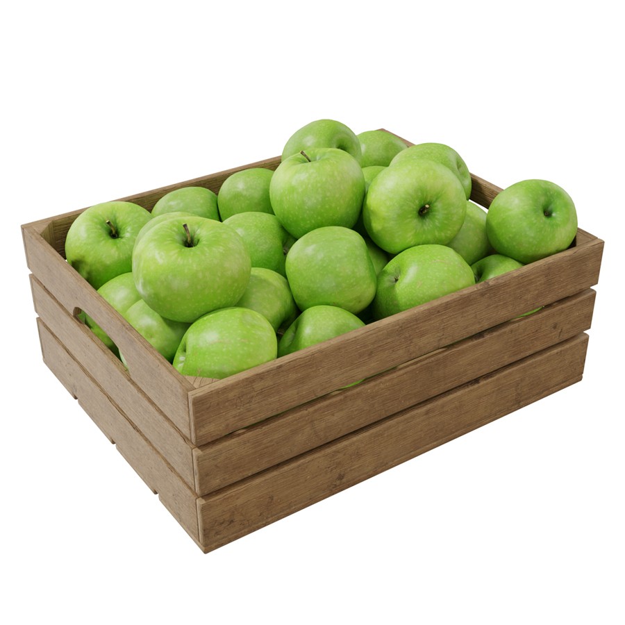 Apple Crates - 3D Model for VRay, Corona
