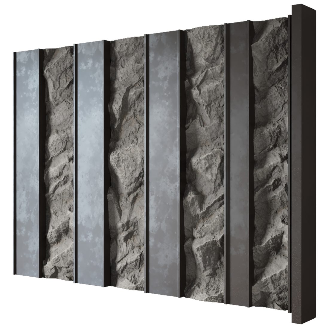 Wall Rock Panel №6 - 3D Model for Corona