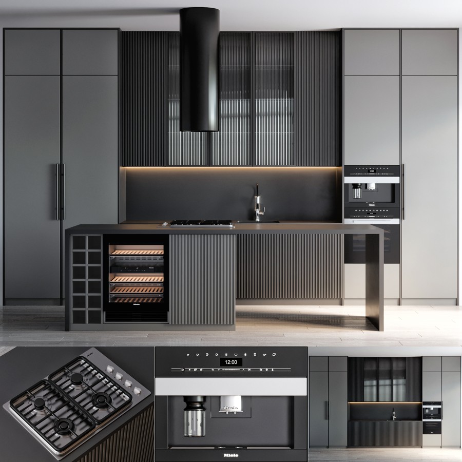 Kitchen 83 - 3D Model for VRay, Corona