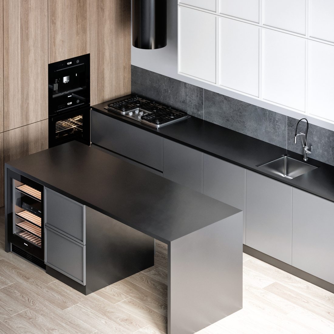 Kitchen 86 - 3D Model for VRay, Corona