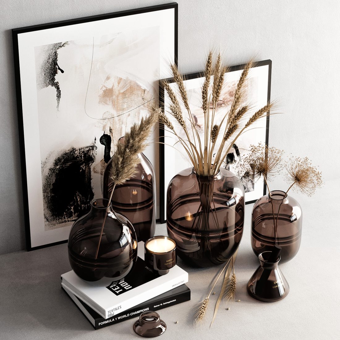 Decorative Set 32 - 3D Model for VRay, Corona