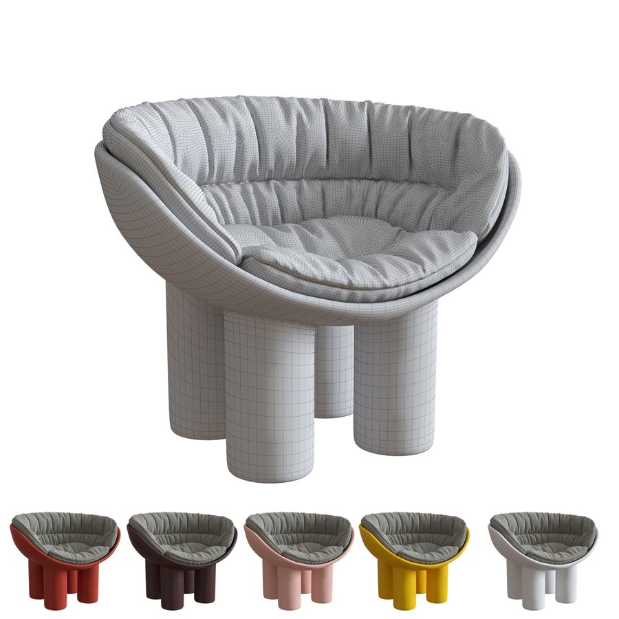 Roly Poly Armchair 3D Model for VRay, Corona | CGMood