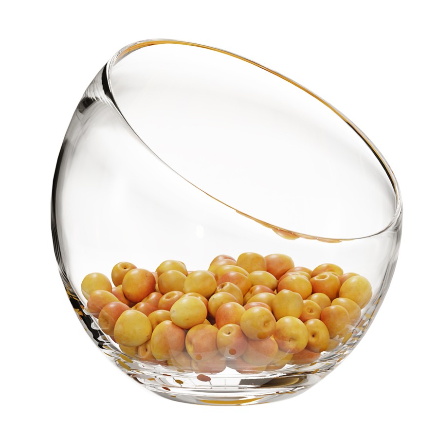 Large Slant Fruit Bowl Apricot - 3D Model for VRay, Corona