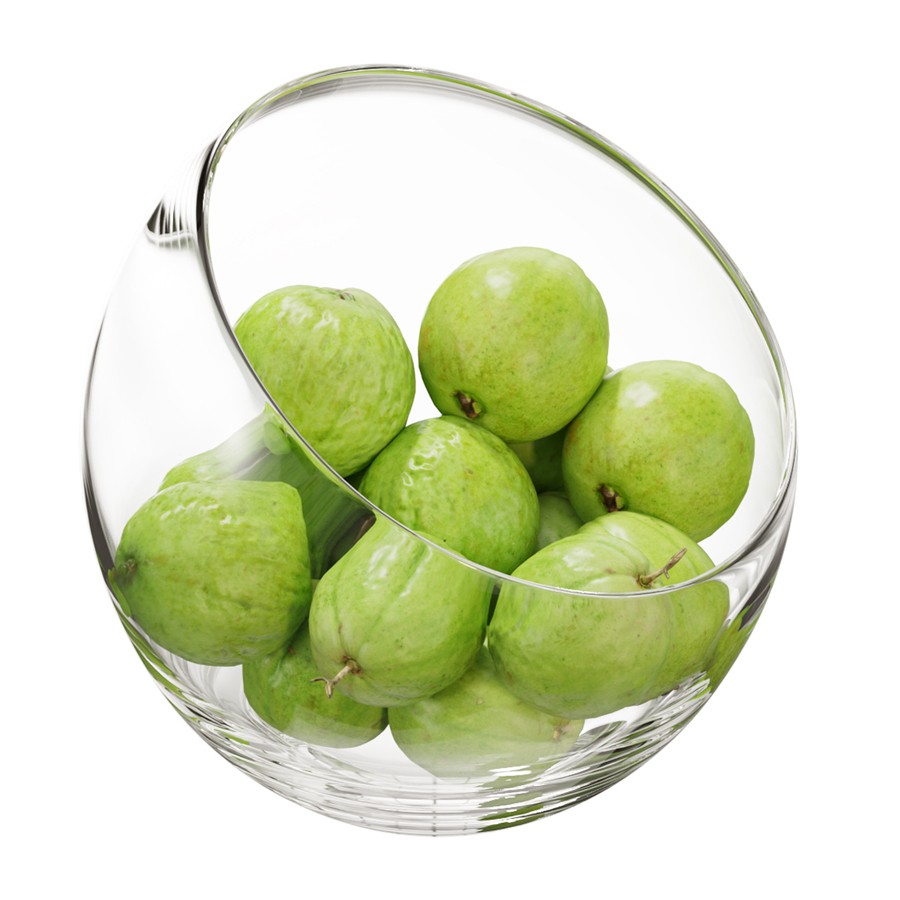 Large Slant Fruit Bowl Guava - 3D Model for VRay, Corona