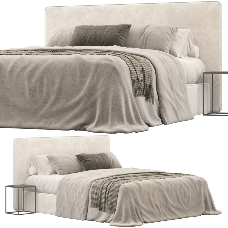 Rh Modena Bed - 3D Model for VRay, Corona