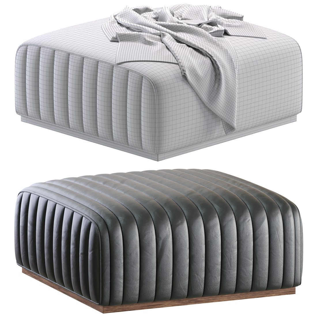 Poof Cordoba By Cazarina Interiors - 3D Model for Corona