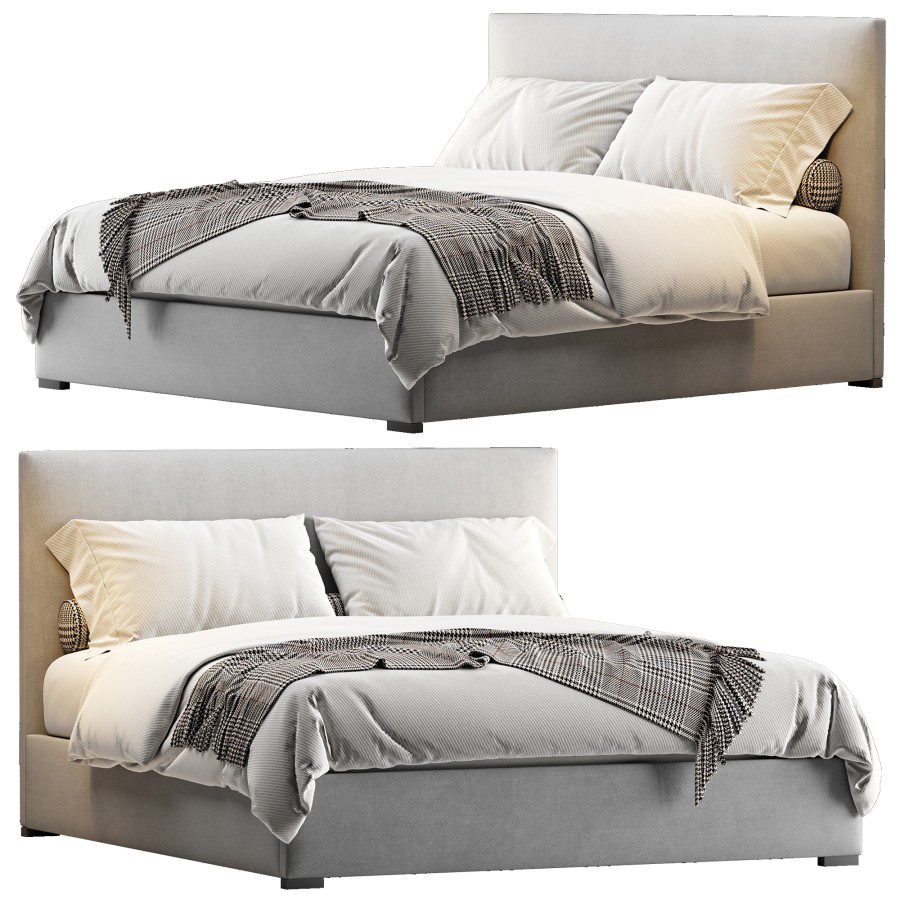 Lawson Fabric Bed - 3D Model for Corona