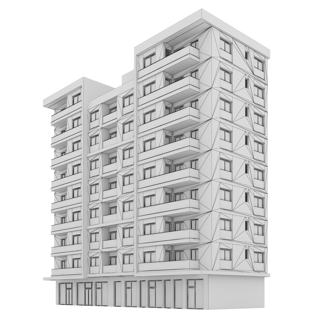 Holyrod Residential Building 3D Model for VRay | CGMood