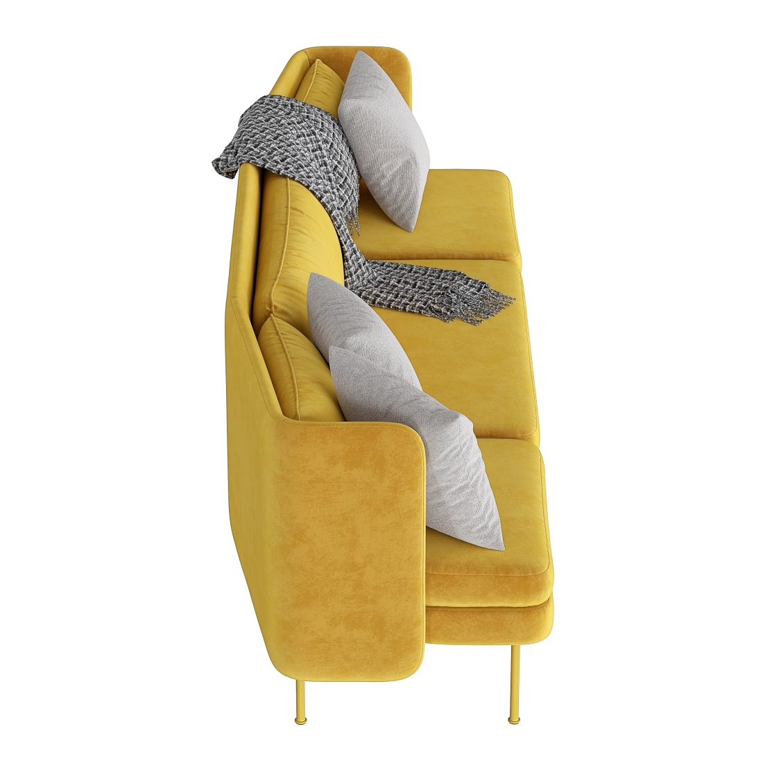 Blu Dot Bloke 107 Velvet Sofa - 3D Model for Corona