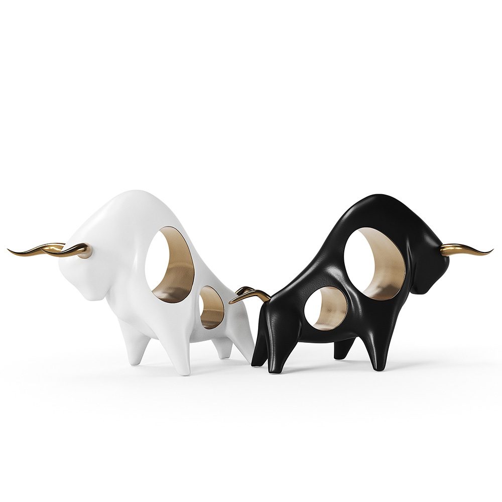 Golden Horn Taurus Figurine 3D Model for VRay, Corona | CGMood