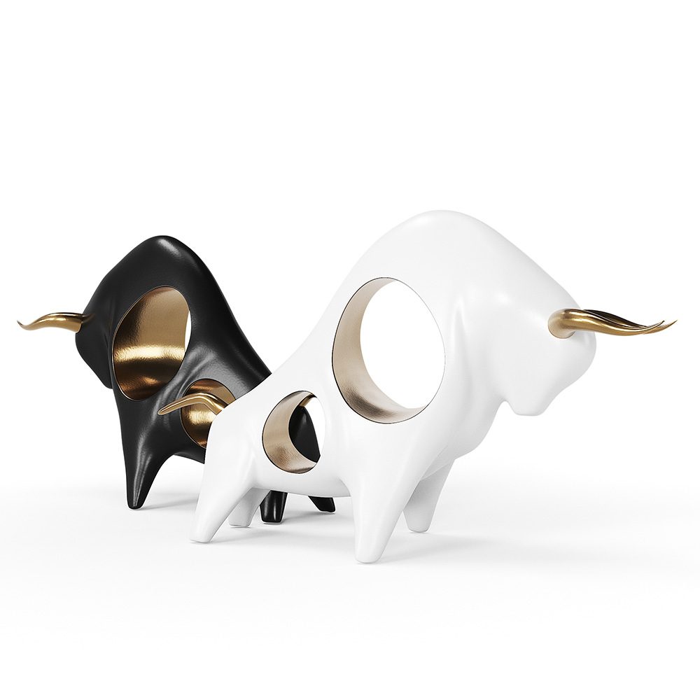 Golden Horn Taurus Figurine 3D Model for VRay, Corona | CGMood