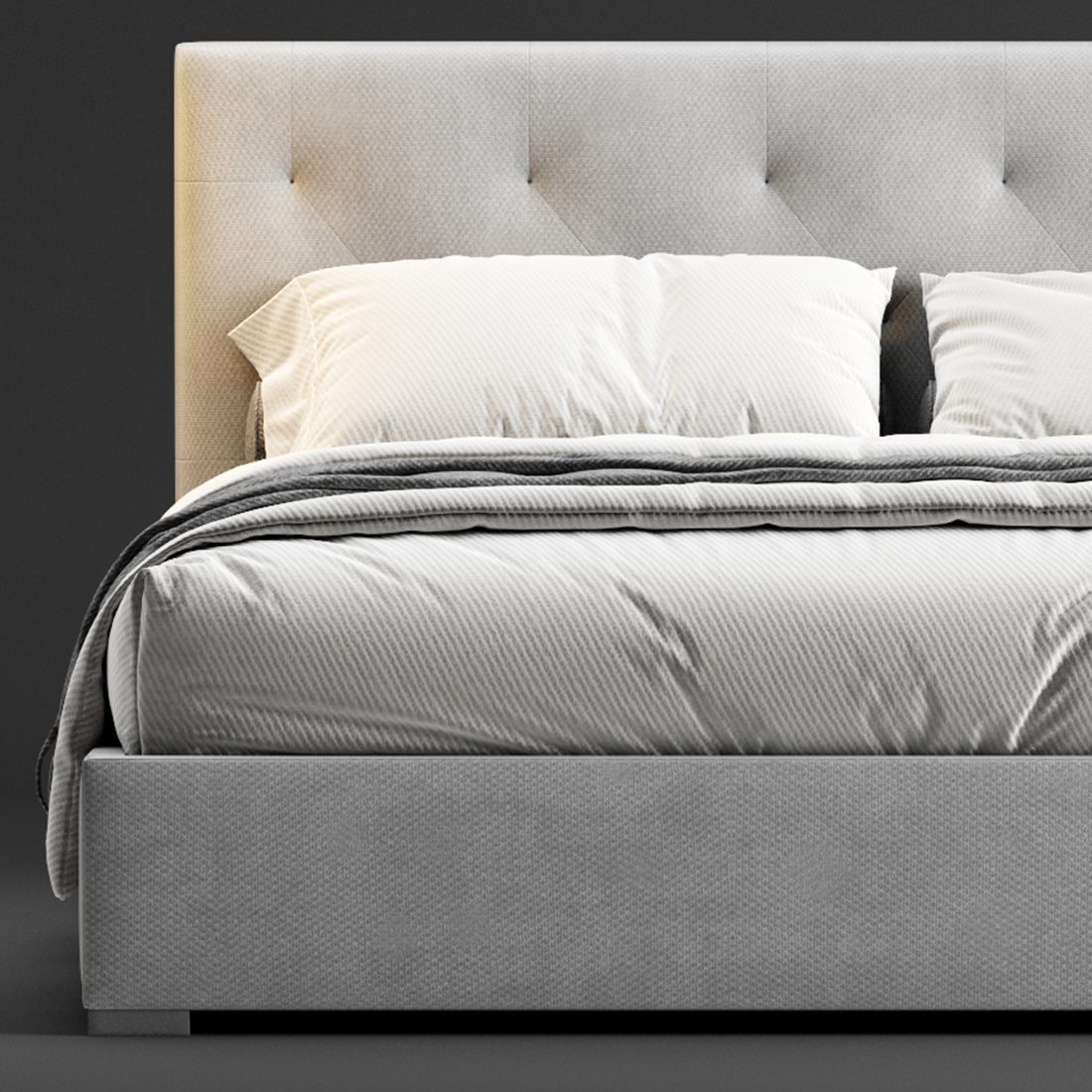 Rh Diamond-tufted Bed - 3D Model for Corona