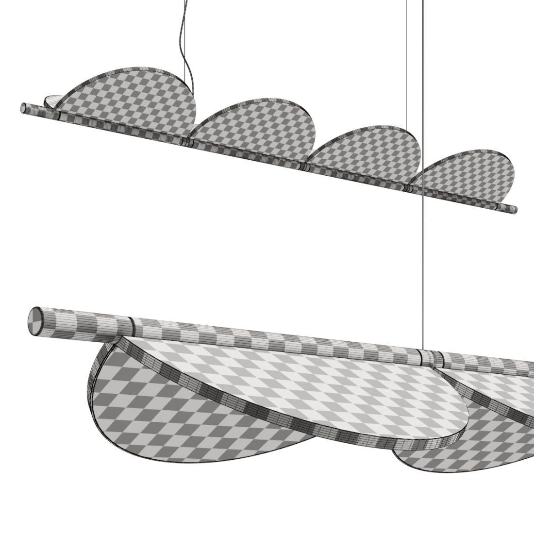 Flos Almendra S4 Linear Pendant Lamp - 3D Model for VRay, Corona