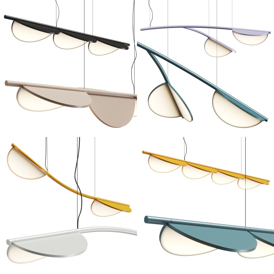 Flos Almendra S3 Linear Pendant Lamp - 3D Model for VRay, Corona