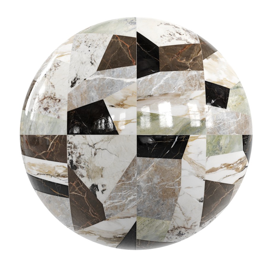 Metamorfosi Marble Tile - 3D Model for VRay, Corona