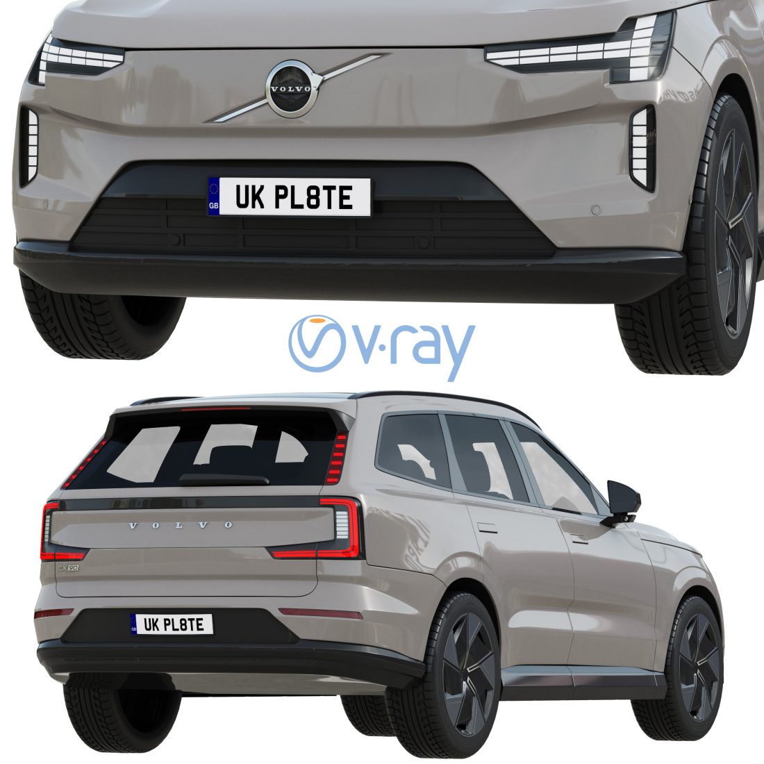 Volvo EX90 - 3D Model for VRay