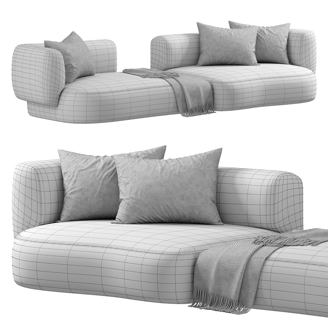 Hug Modular Sofa 2 - 3D Model for Corona