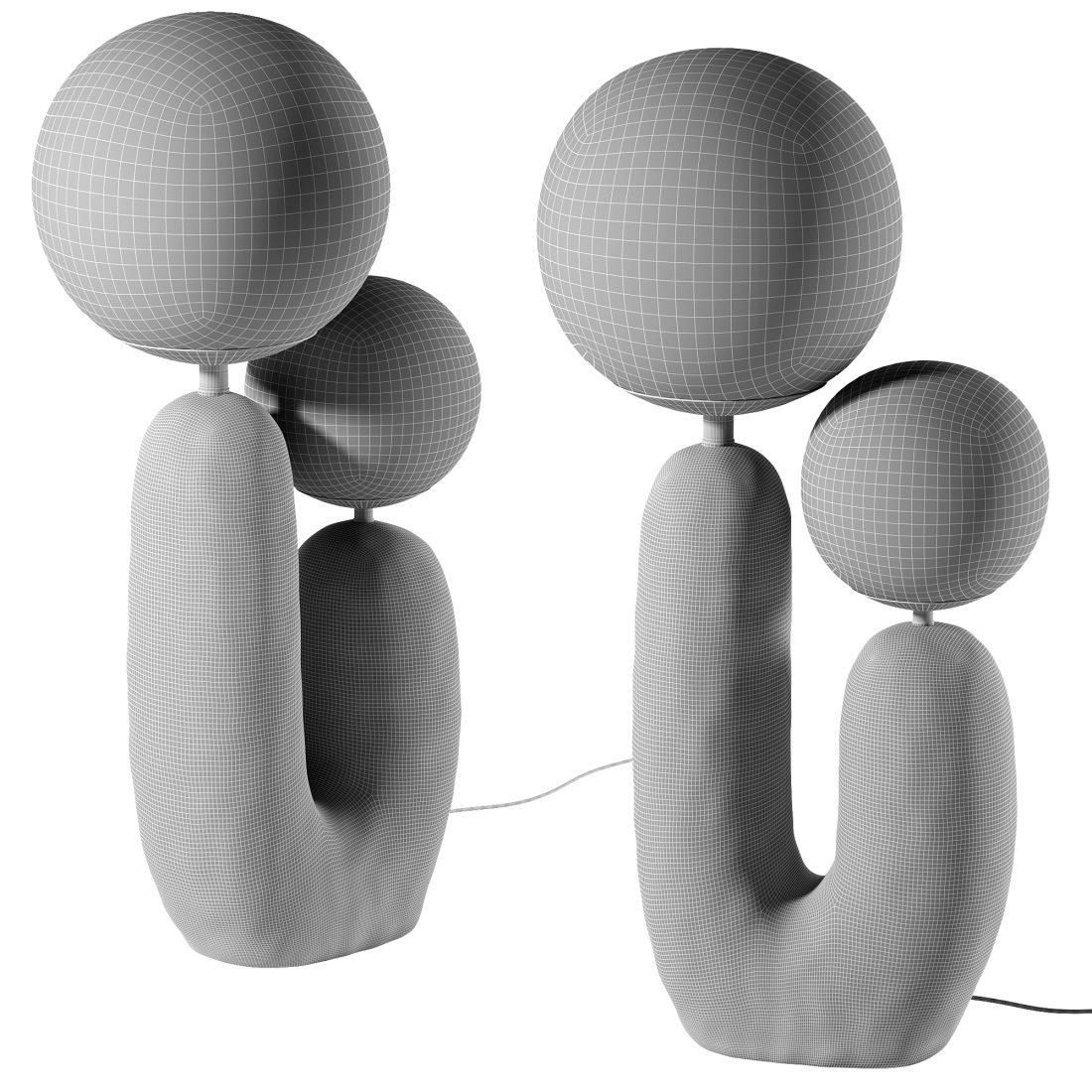 Contemporary Hand-built Ceramic Base Oo Lamp - 3D Model for Corona