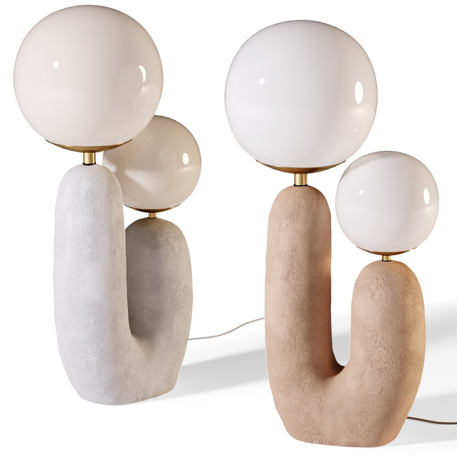 Contemporary Hand-built Ceramic Base Oo Lamp - 3D Model for Corona