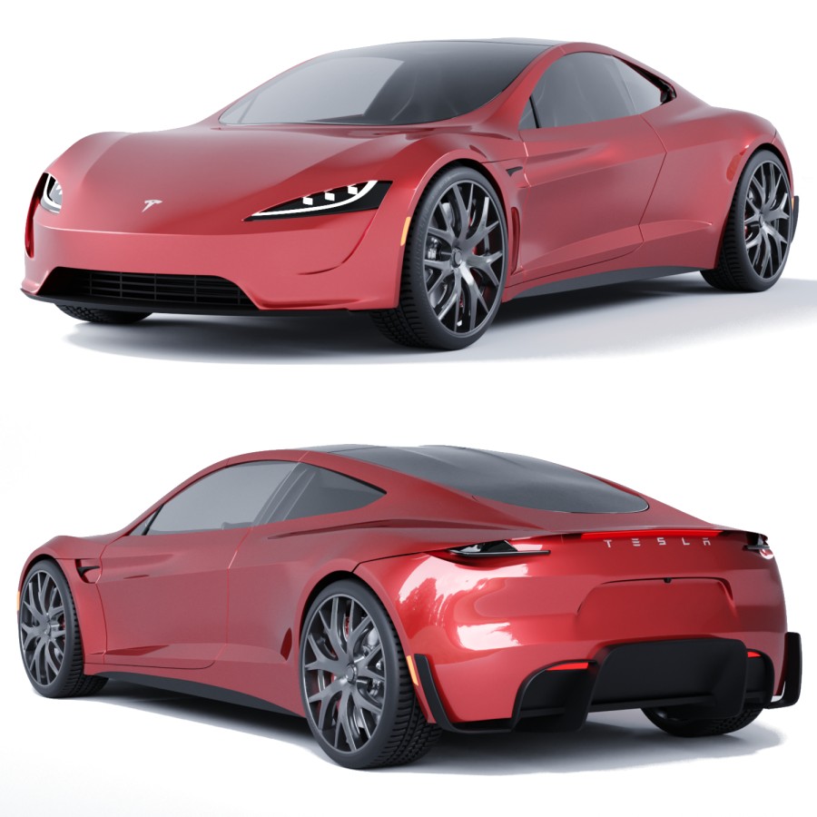 Tesla Roadster - 3D Model for Corona