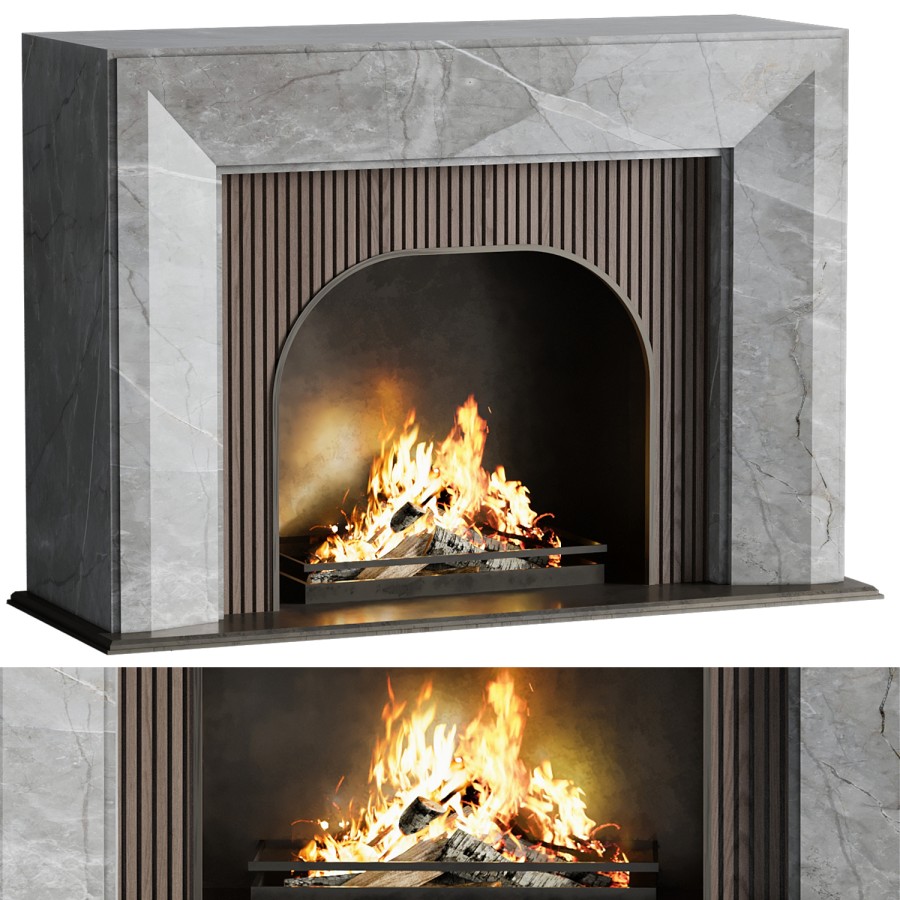 Fireplace 21 - 3D Model for VRay, Corona