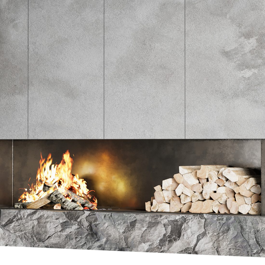 Fireplace 20 - 3D Model for VRay, Corona