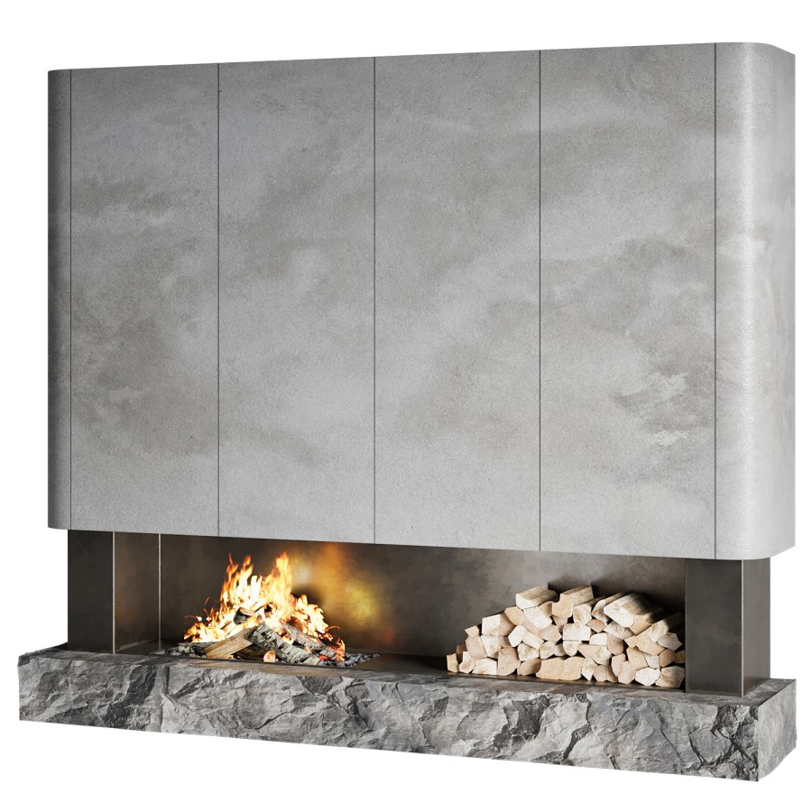 Fireplace 20 - 3D Model for VRay, Corona