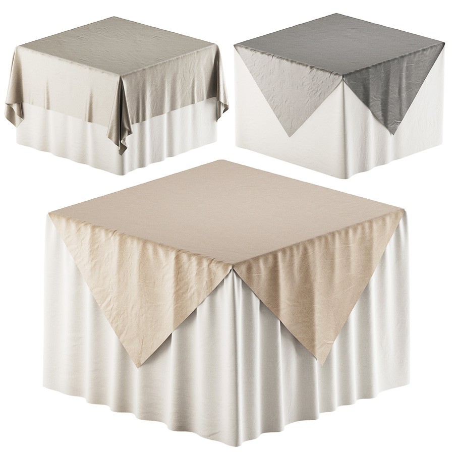 Restaurant Tablecloth - Square - 3D Model for VRay, Corona