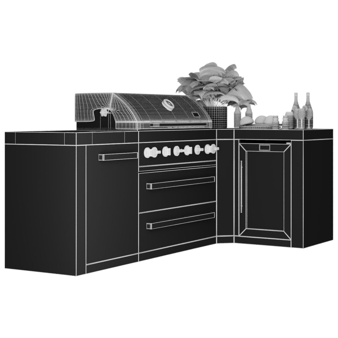 Mont Alpi Bbq - 3D Model for VRay, Corona