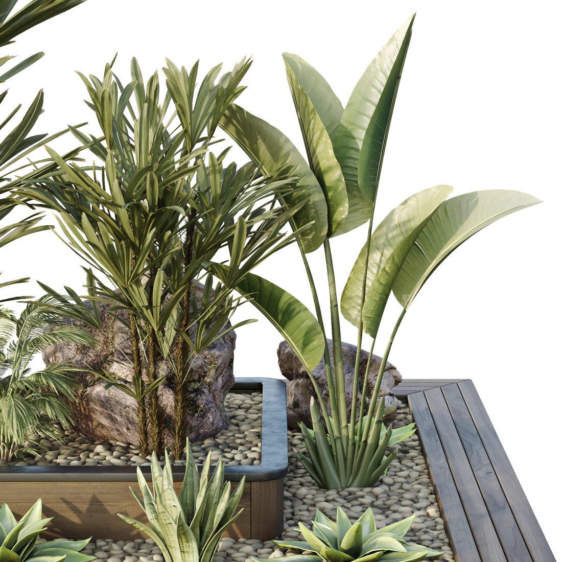 Hq Tree And Bush Garden Box Outdoor Vol 31 - 3D Model for VRay, Corona