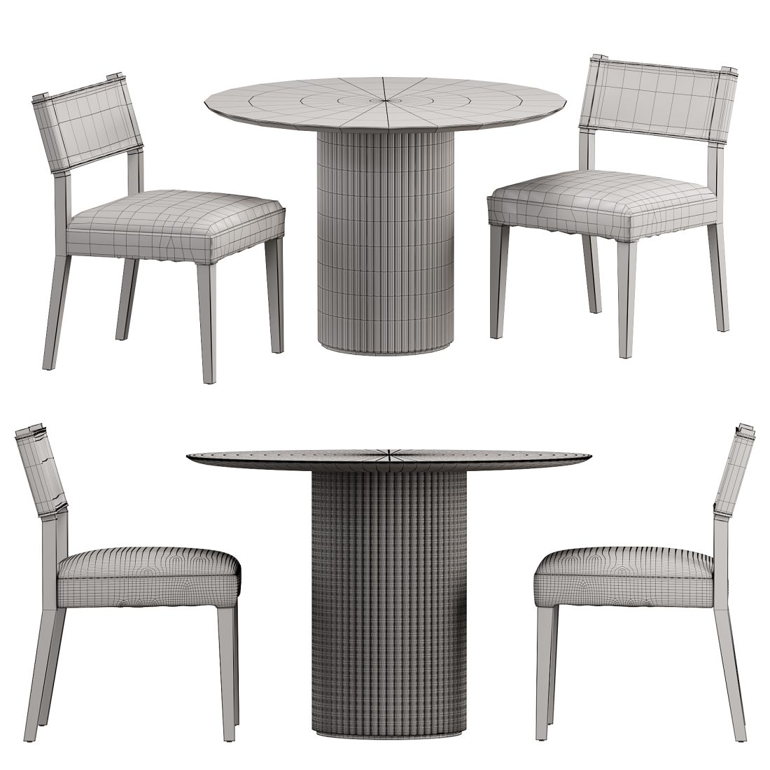 Ferris Dining Table Winchester Beige - 3D Model for Corona