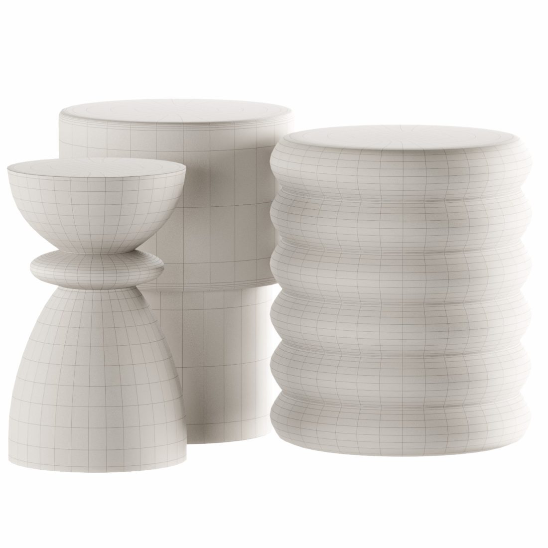 Side Tables Set - 3D Model for Corona