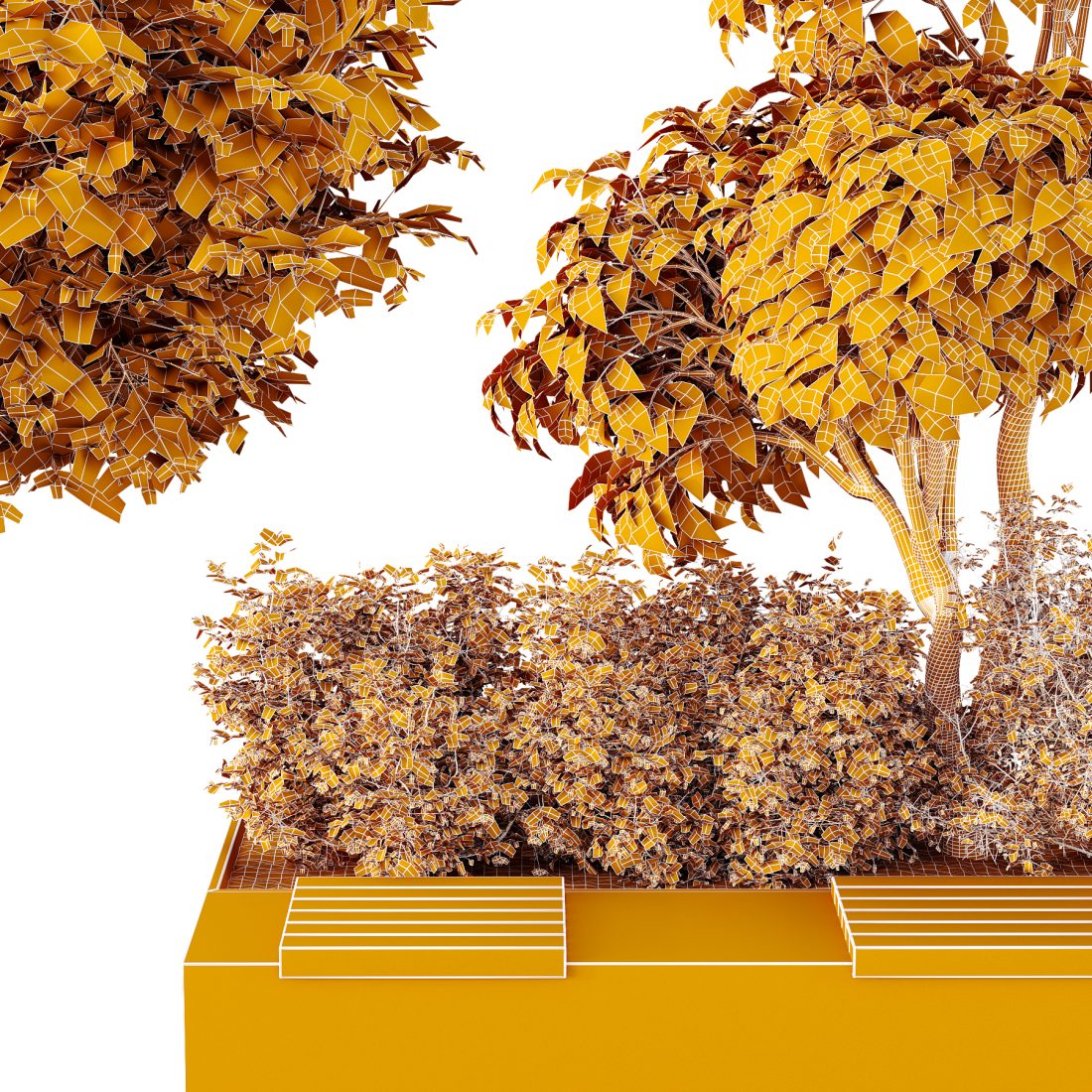 Tree And Bush Garden Box Outdoor Vol 34 3D Model for VRay, Corona | CGMood