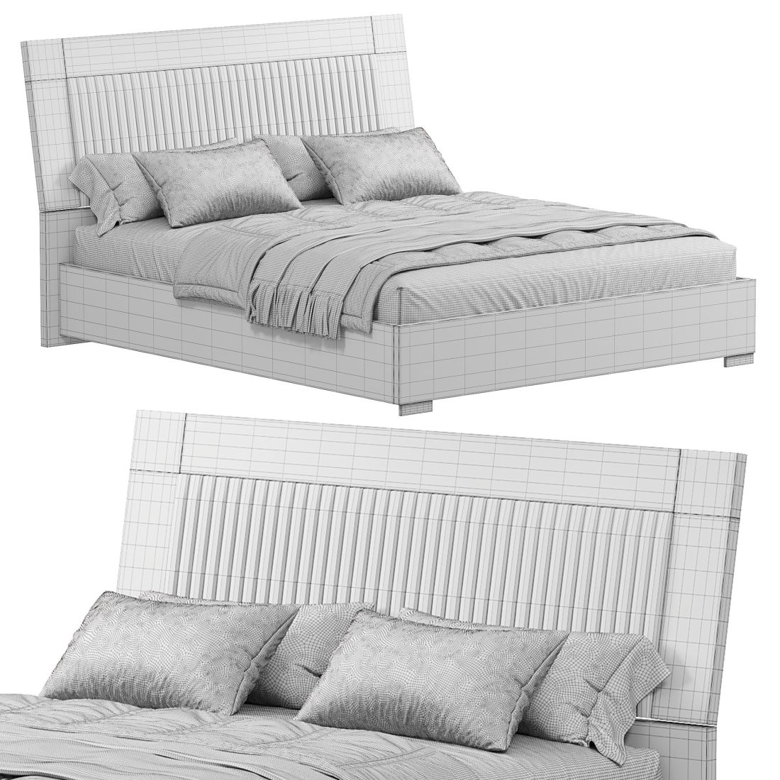 Novecento Bed By Neopoliscasa 3D Model for Corona | CGMood