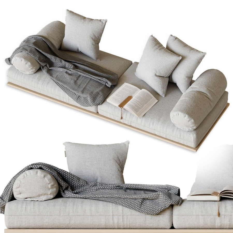 Window Seat And Pillows 3D Model for VRay, Corona | CGMood