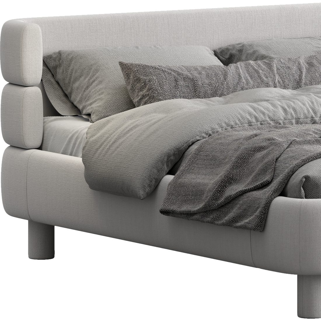 Double Bed Felix By Uo Exclusive 3D Model for VRay, Corona | CGMood