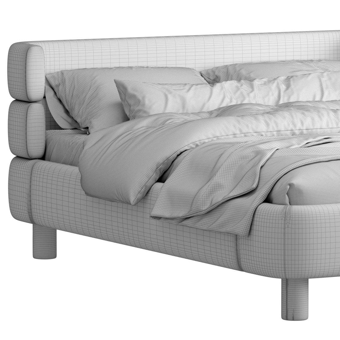 Double Bed Felix By Uo Exclusive 3D Model for VRay, Corona | CGMood