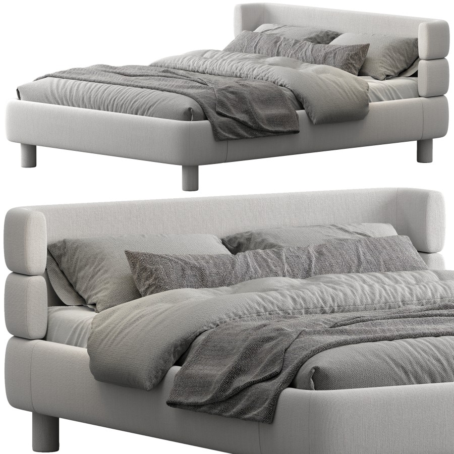 Double Bed Felix By Uo Exclusive 3D Model for VRay, Corona | CGMood