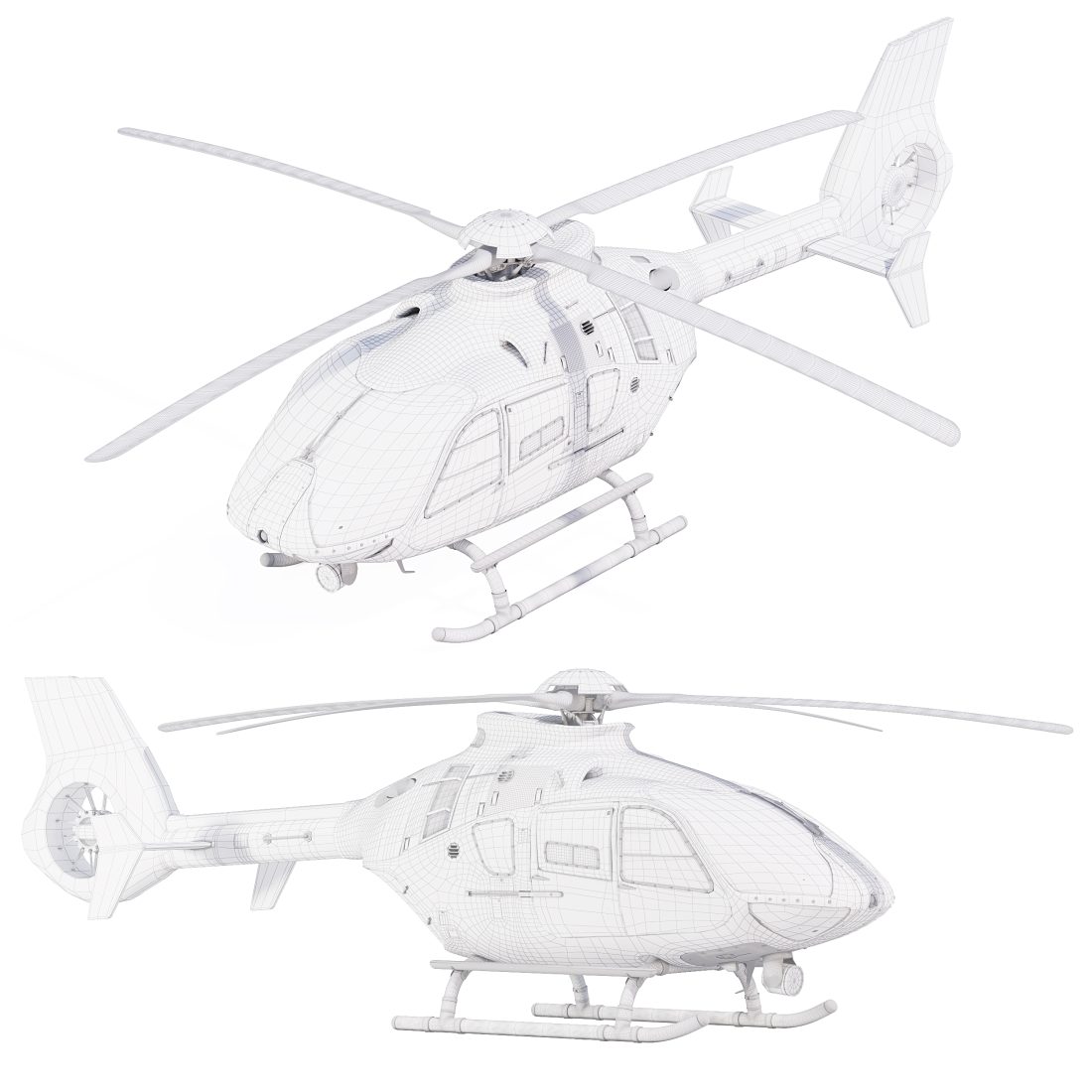 Airbus Helicopter H135 Army 3D Model for VRay | CGMood