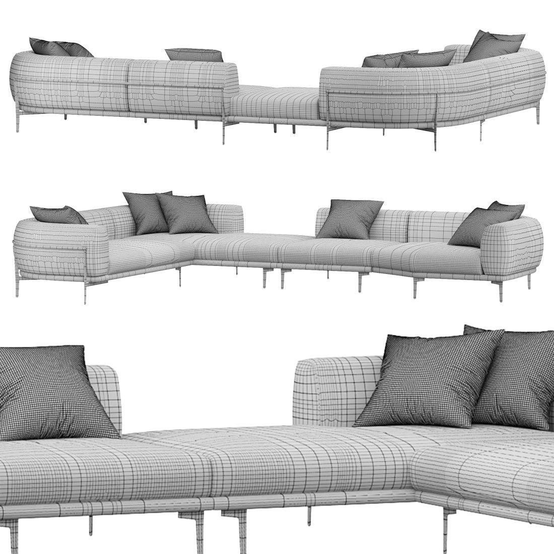 Oblo Sofa By Natuzzi - 3D Model for Corona