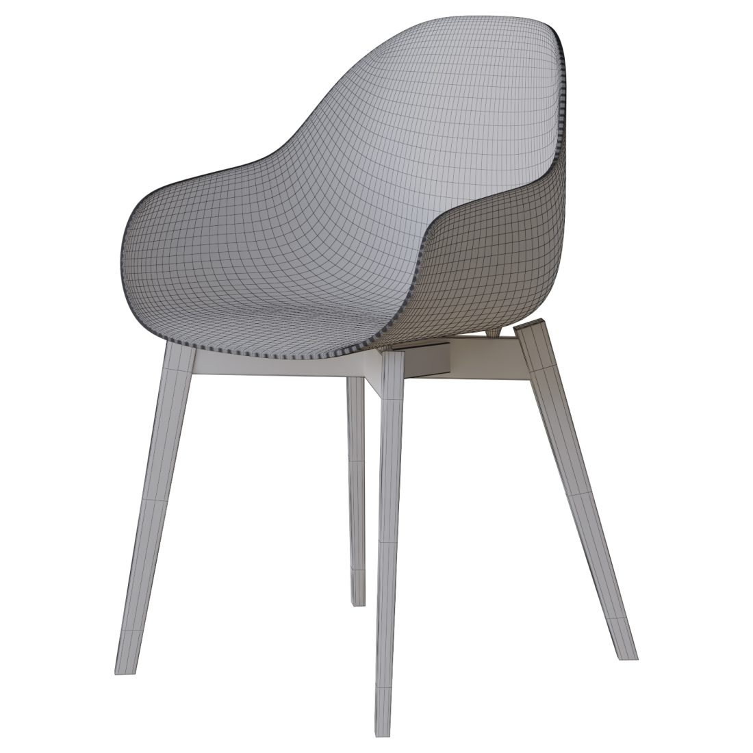 Academia Wood Legs Chair By Connubia - 3D Model for VRay, Corona