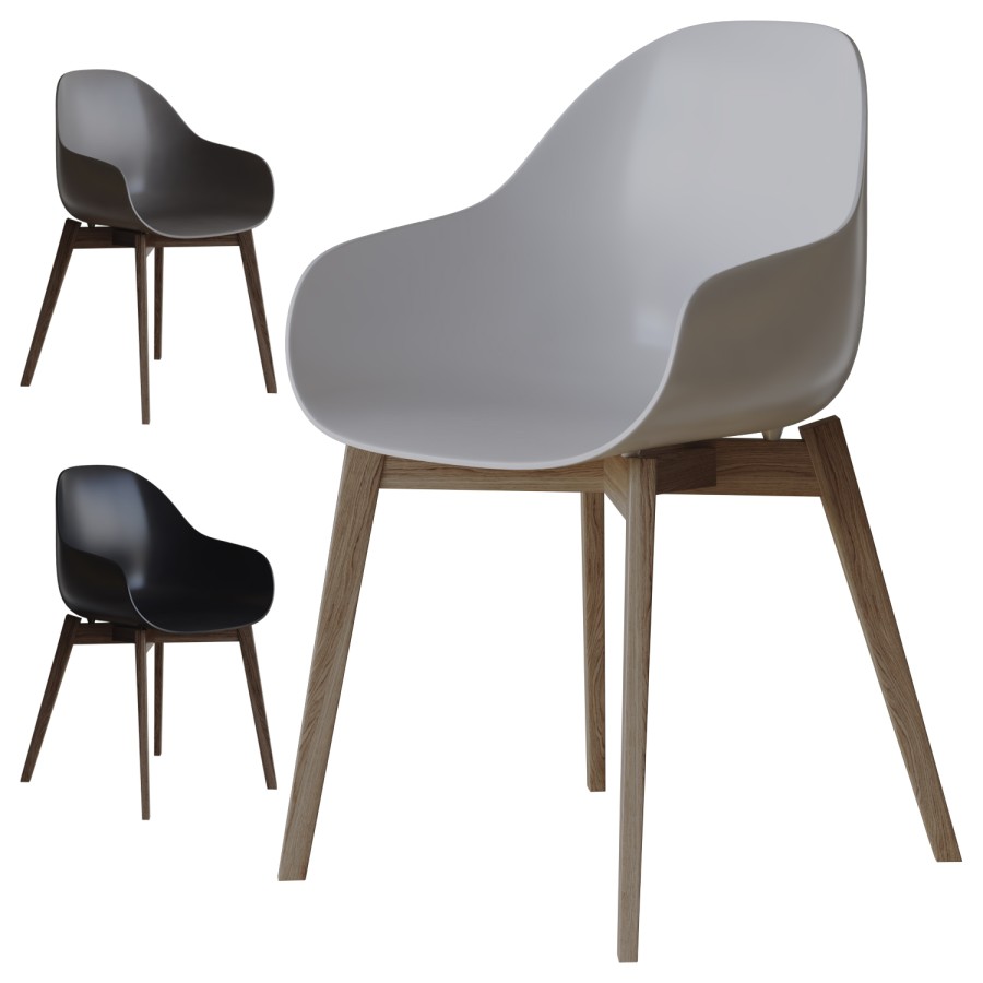 Academia Wood Legs Chair By Connubia - 3D Model for VRay, Corona
