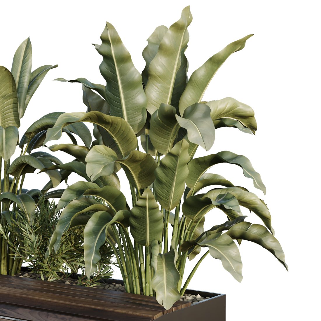 Urban Environment Set Of Green Plant Benches 19 - 3D Model for VRay, Corona