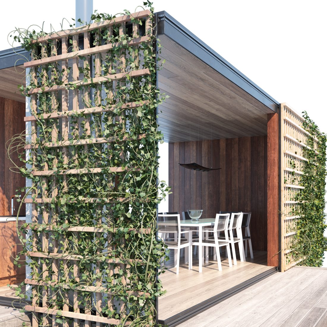 Furnished Pergola 3d Model - 3D Model for VRay, Corona