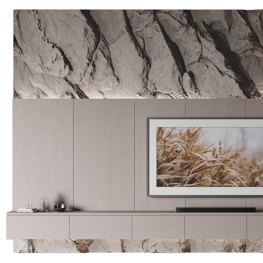 Tv Panel №12 - 3D Model for VRay, Corona