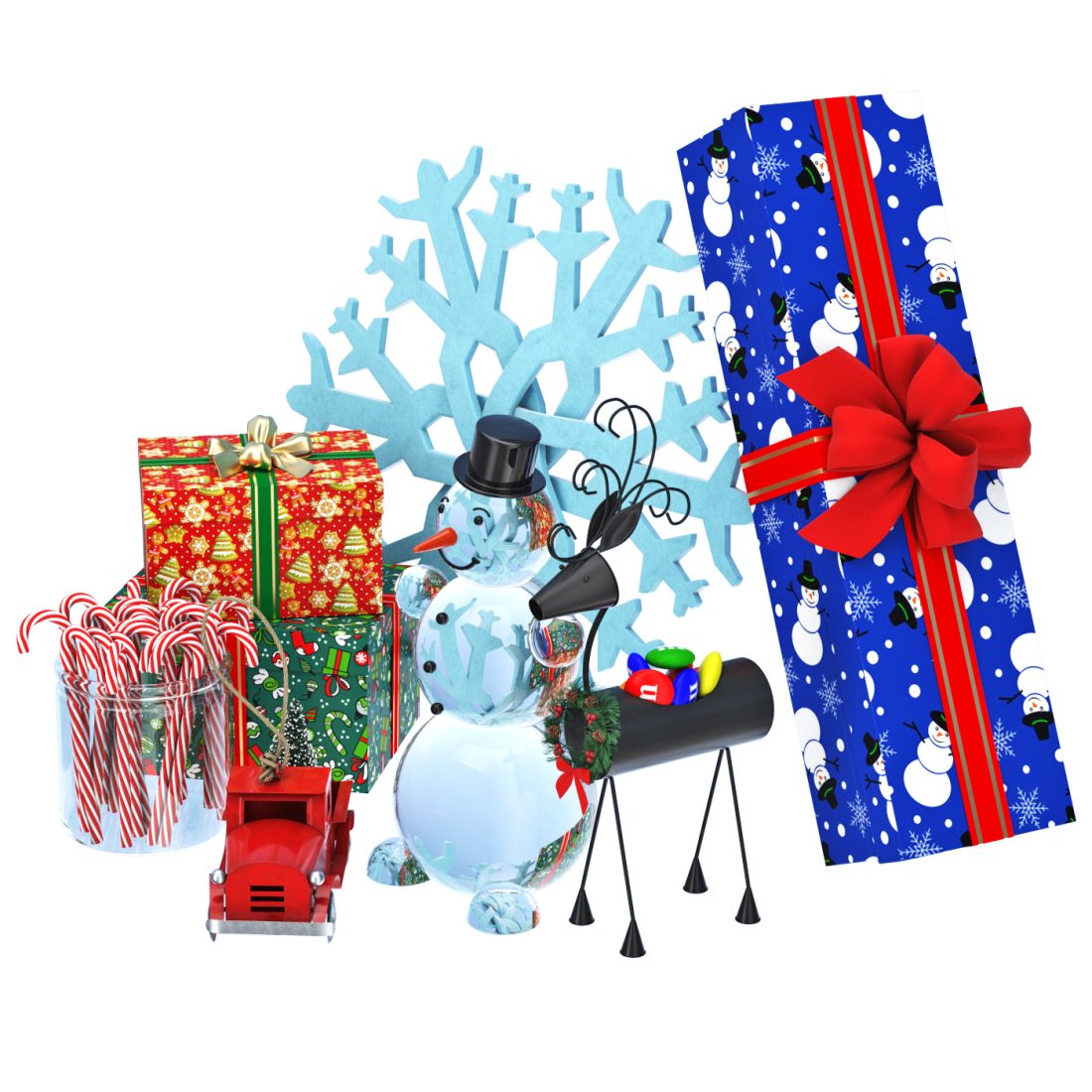 New Year Set - 3D Model for VRay