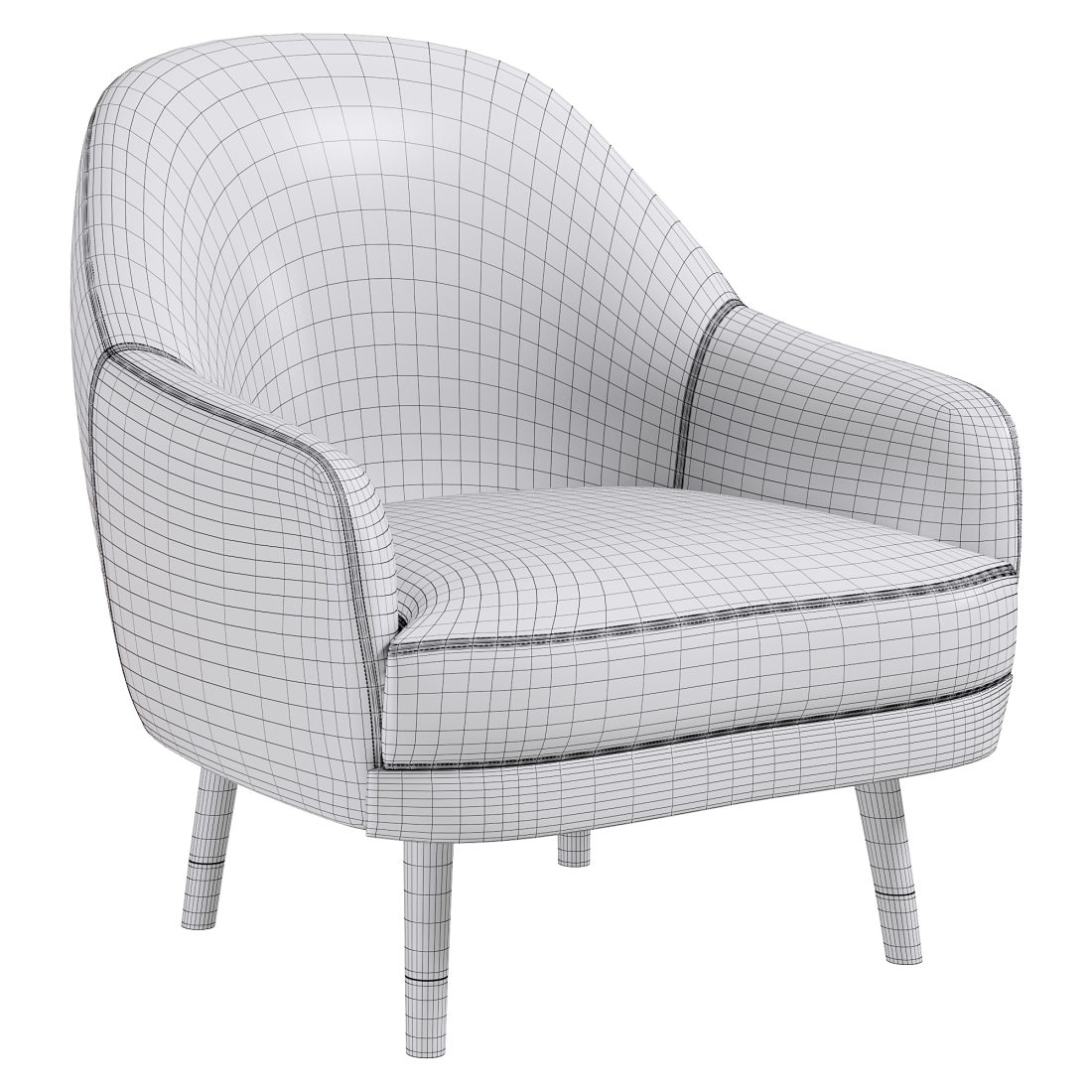 Cosy Armchair By Laskasas - 3D Model for Corona