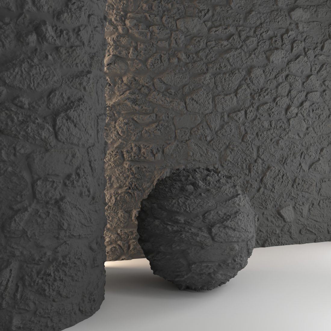Stone Wall 17 - 3D Model for VRay, Corona