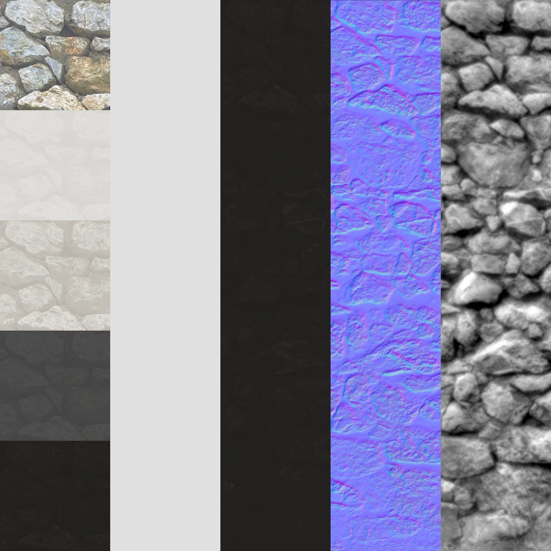 Stone Wall 17 - 3D Model for VRay, Corona