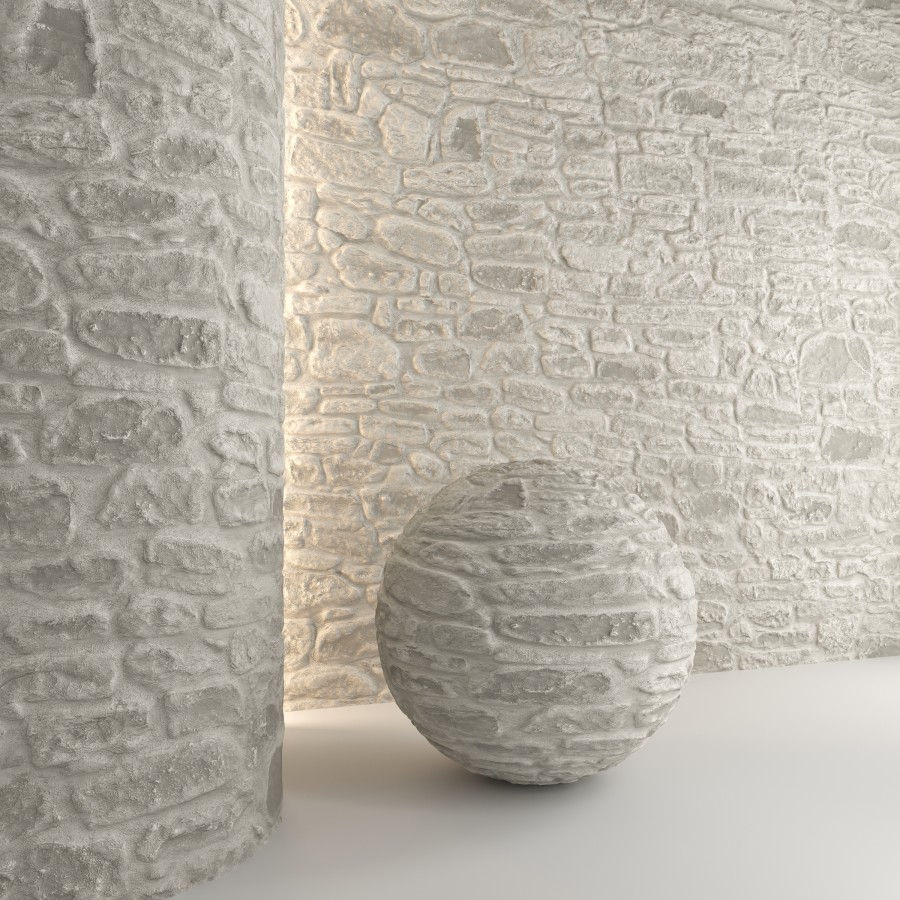Stone Wall 19 - 3D Model for VRay, Corona